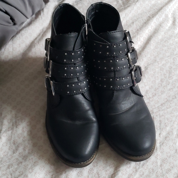 Report | Shoes | Report Faux Leather Studded Booties | Poshmark